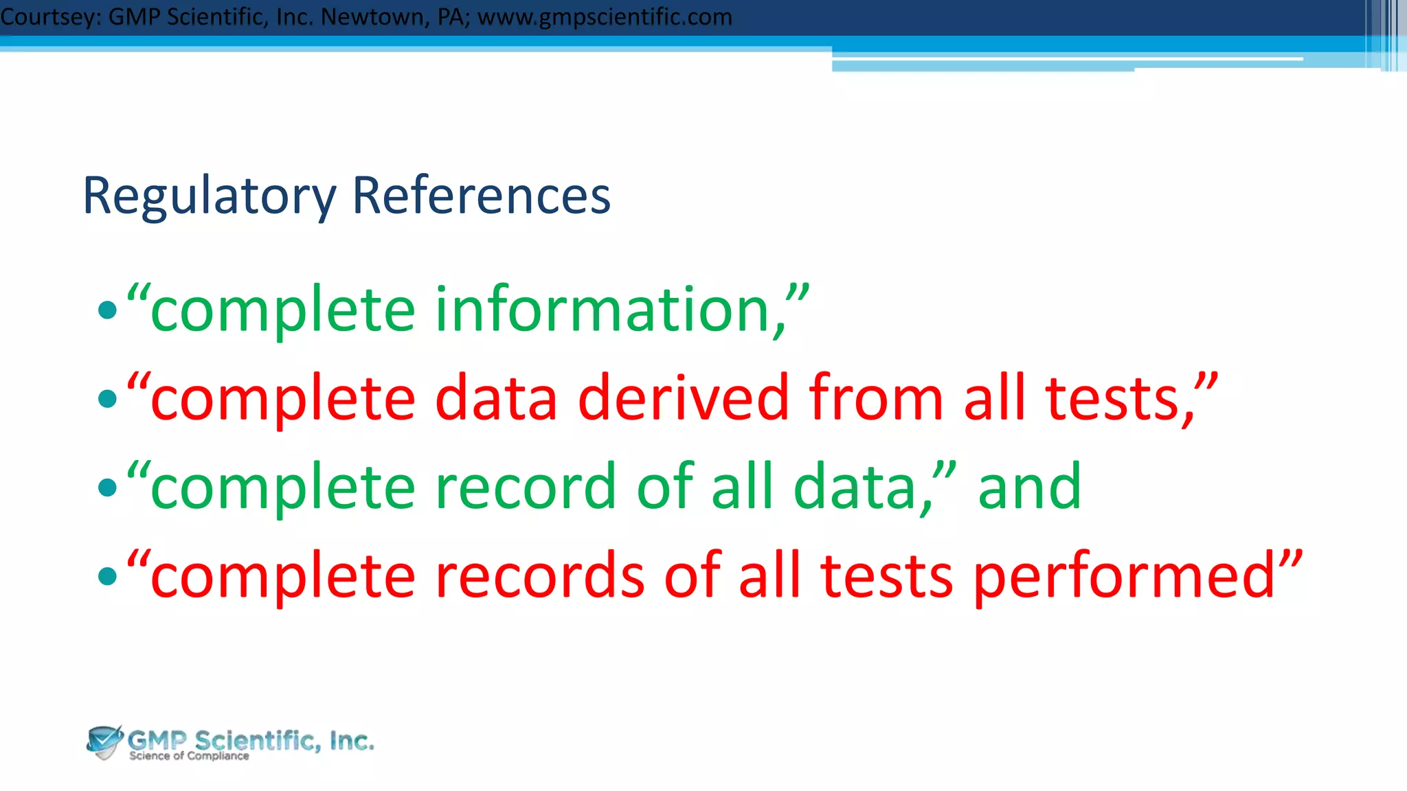 Data integrity cGMP requirements | PPTX