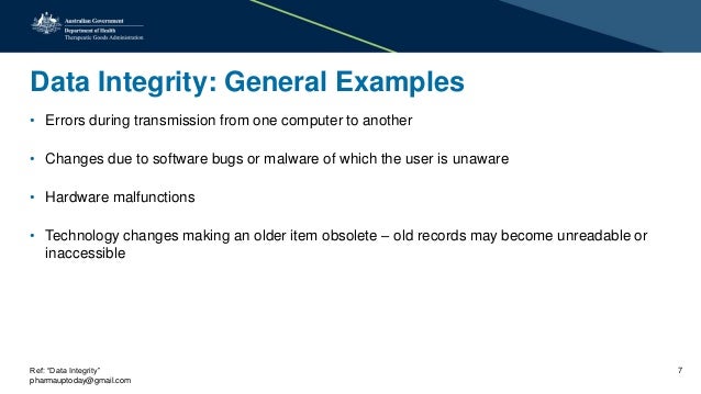 Data integrity: TGA expectations