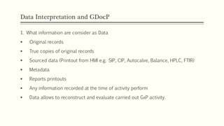 Data integrity in Pharmaceutical industry | PPTX