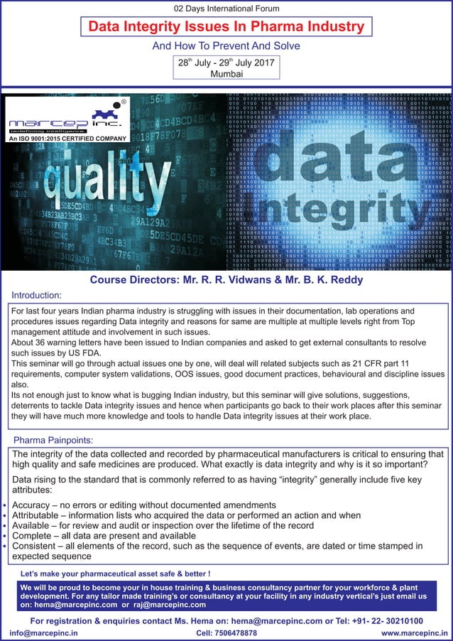Data integrity issues in pharma industry in India | PDF