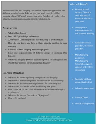 Data integrity pdf | PDF | Business Expos & Conferences | Events