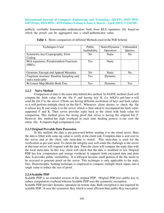 Data integrity proof techniques in cloud storage | PDF