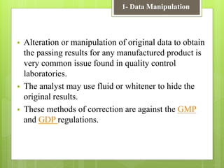 Pharmaceutical Data integrity training | PPTX