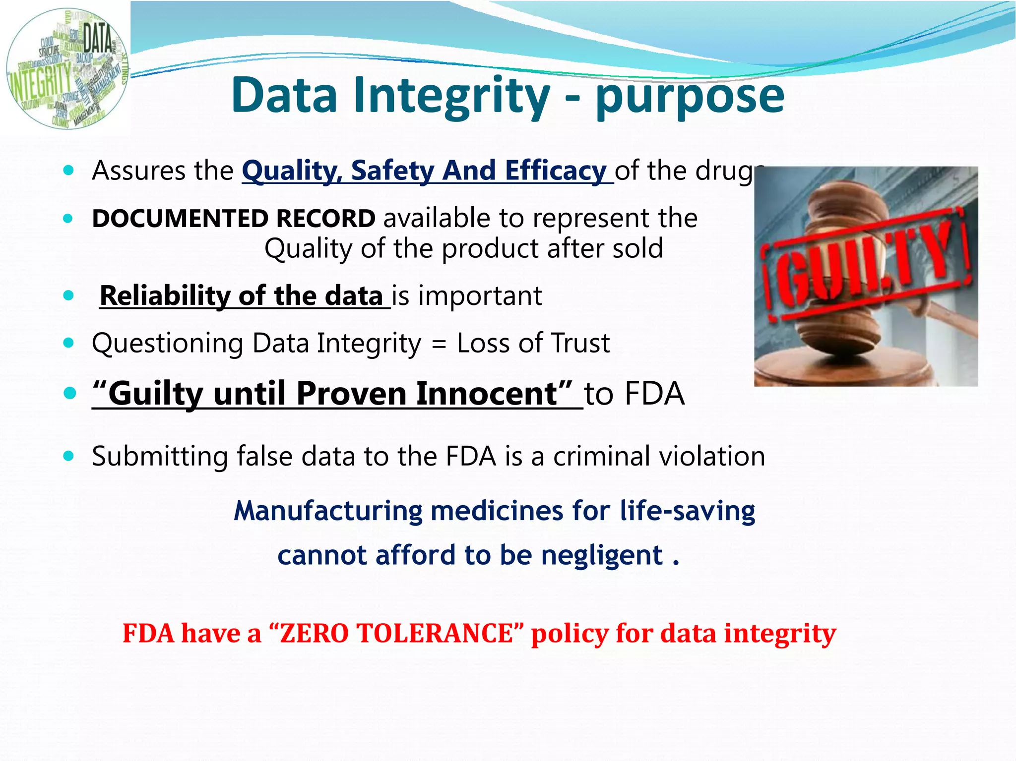 Data Integrity Training by Dr. A. Amsavel | PDF