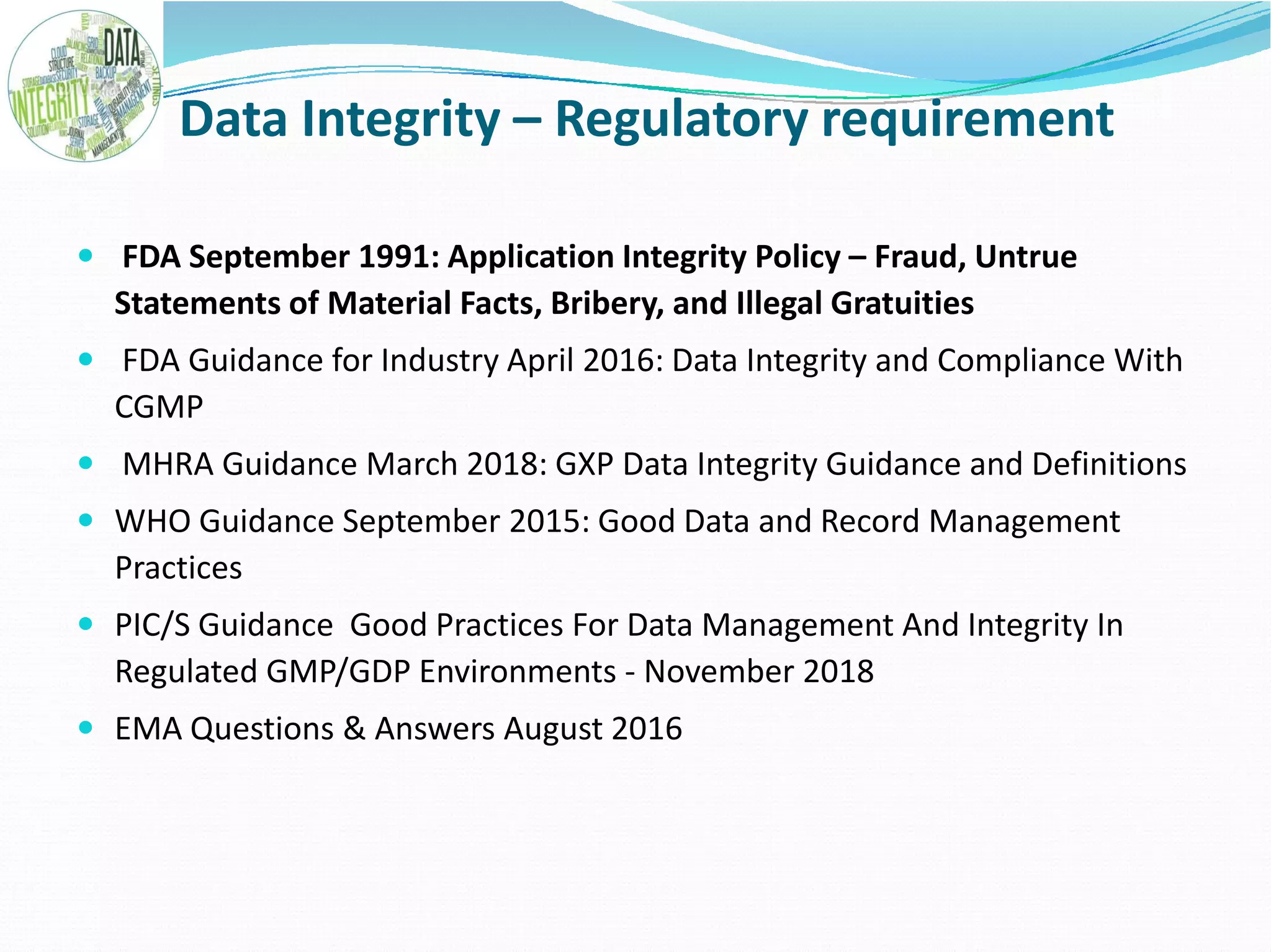 Data Integrity Training by Dr. A. Amsavel | PDF