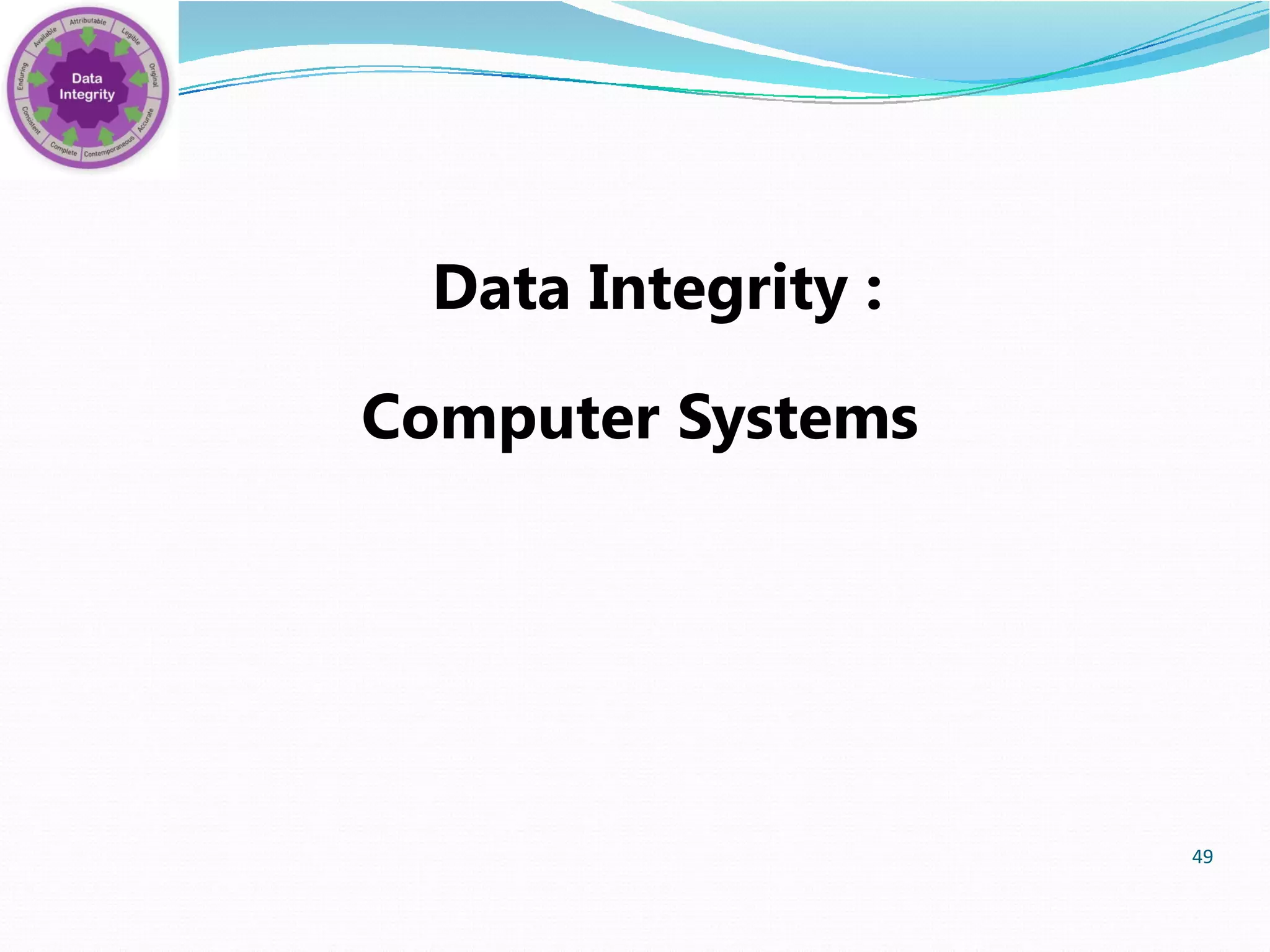 Data Integrity Training by Dr. A. Amsavel | PDF