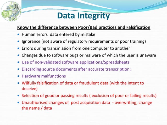 Data Integrity Training by Dr. A. Amsavel | PDF