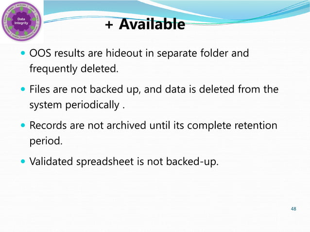 Data Integrity Training by Dr. A. Amsavel | PDF