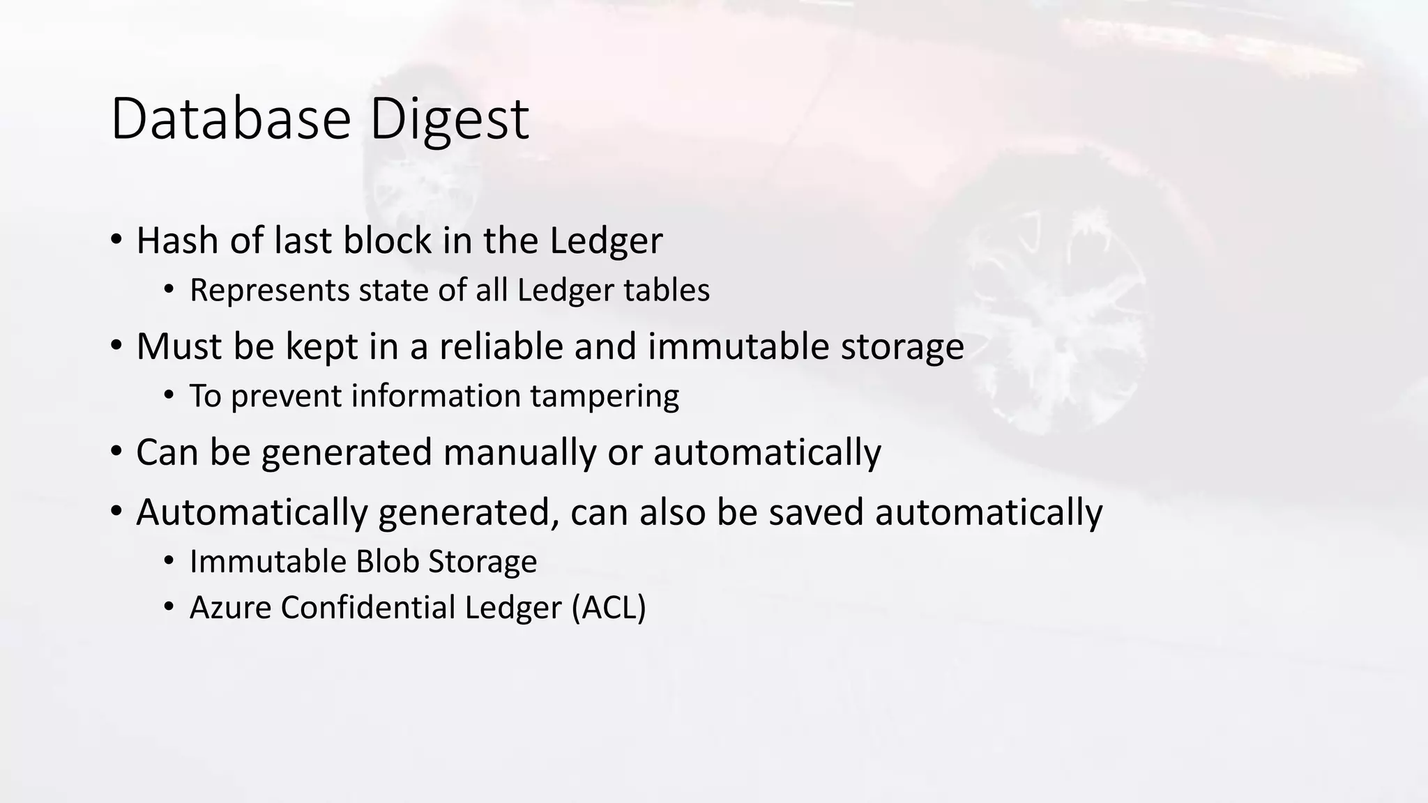 Data Integrity with SQL Database Ledger | PDF