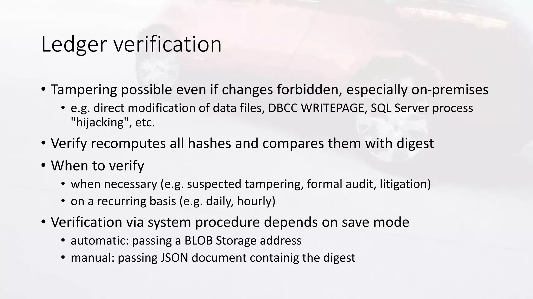 Data Integrity with SQL Database Ledger | PDF