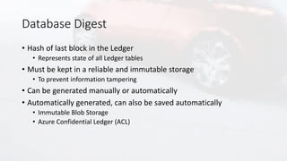 Data Integrity with SQL Database Ledger | PDF