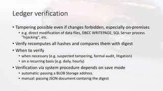 Data Integrity with SQL Database Ledger | PDF