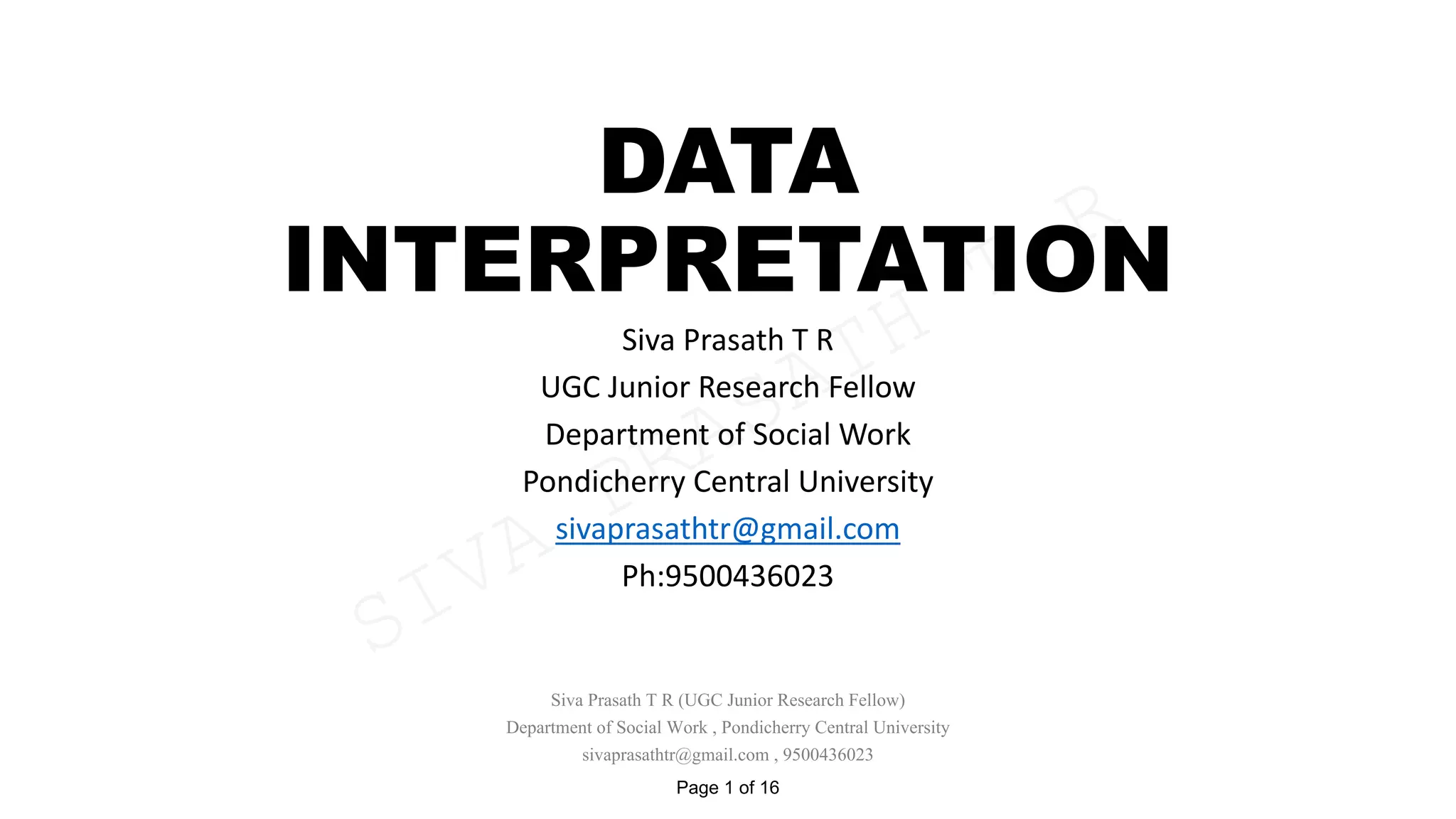 Data interpretation with Examples discussed | PPT