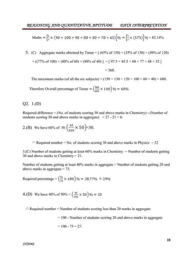 Datainterpretation tabulation and bar graph | PDF