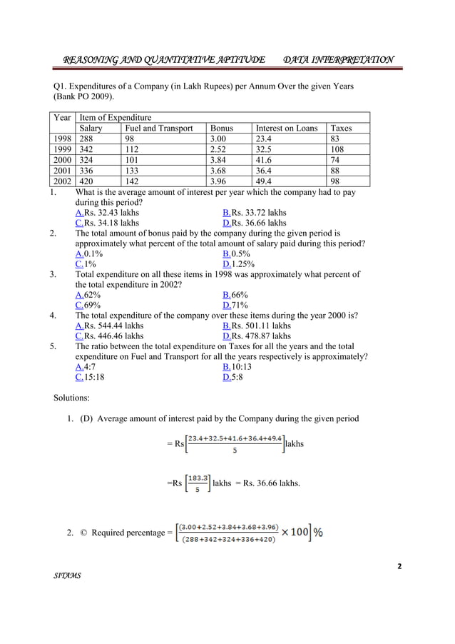 Datainterpretation tabulation and bar graph | PDF