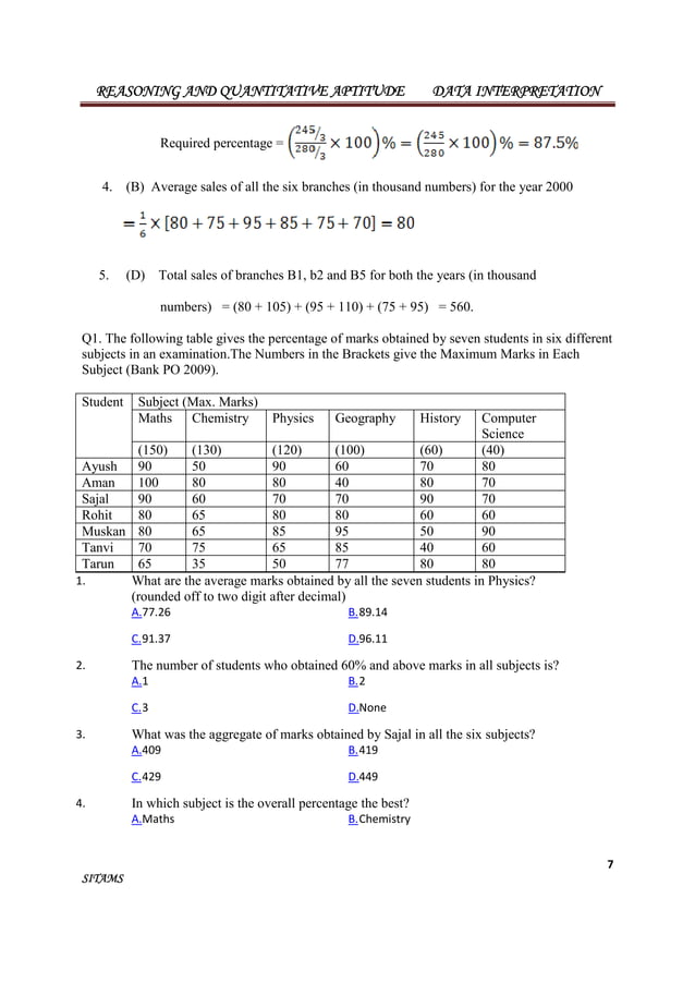 Datainterpretation tabulation and bar graph | PDF