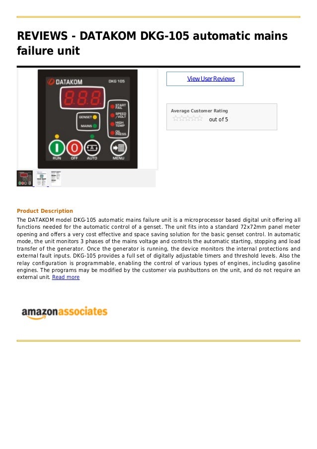 Datakom dkg 105 automatic mains failure unit
