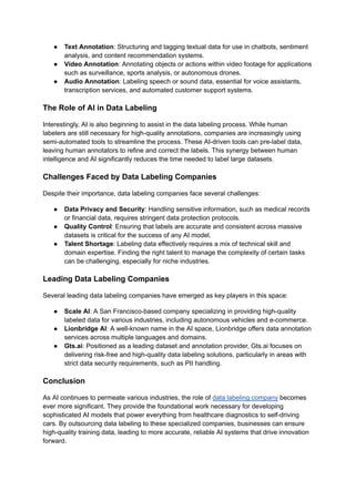 Data Labeling Company: The Backbone of AI Development | PDF