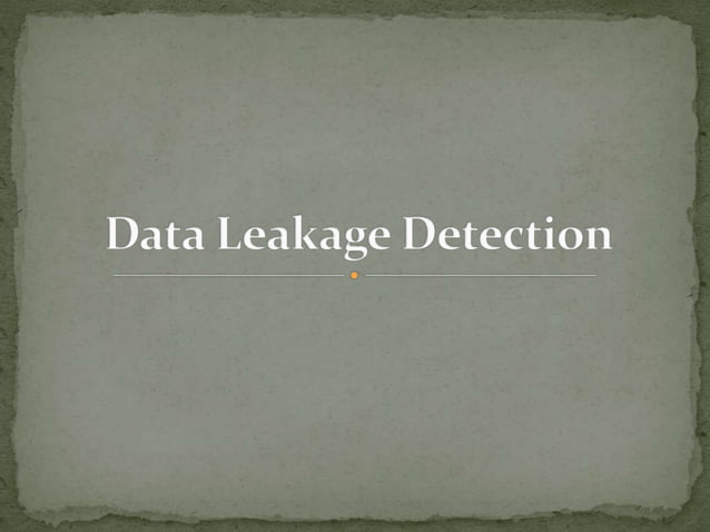 Data Leakage Detection Pptx Databases Computer Software And 0079