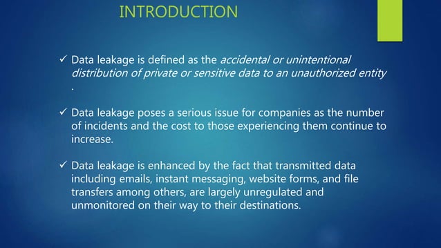 Data leakage detection | PPTX | Databases | Computer Software and Applications