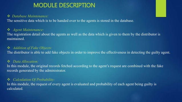 Data leakage detection | PPTX | Databases | Computer Software and Applications