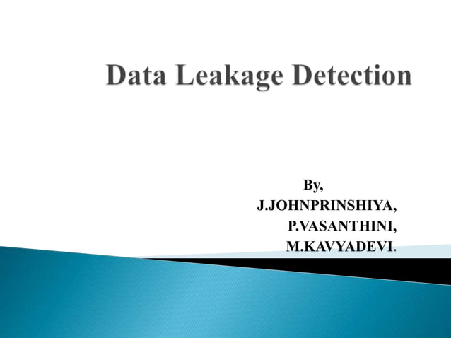 Data leakage detection | PPT