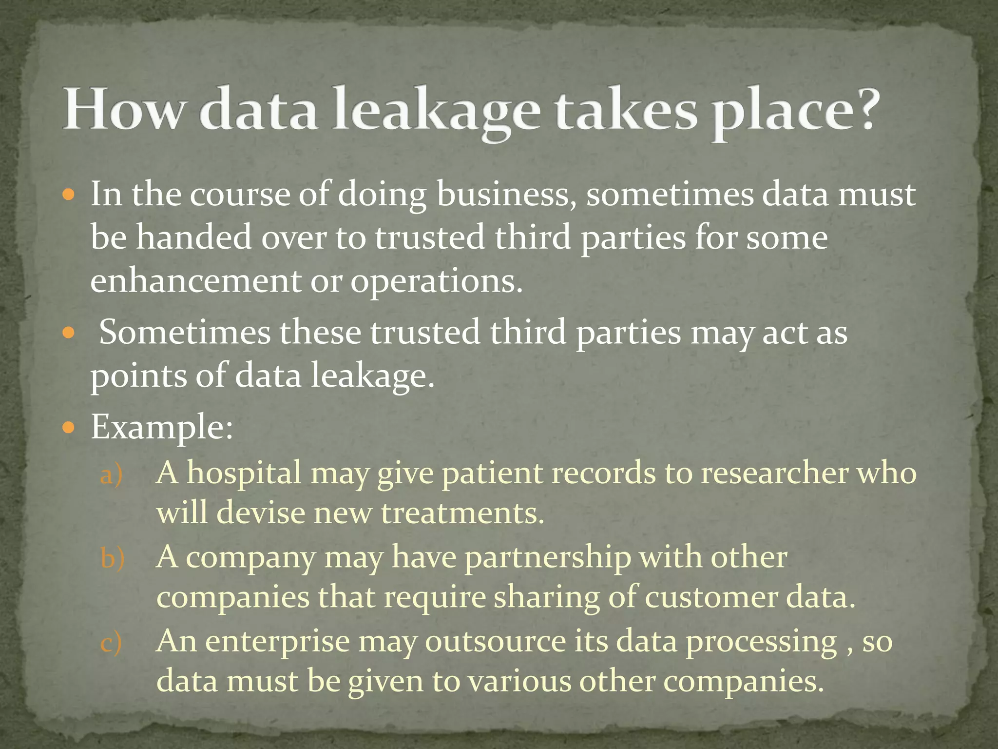 Data leakage detection | PPT