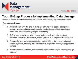 The art of implementing data lineage | PPTX