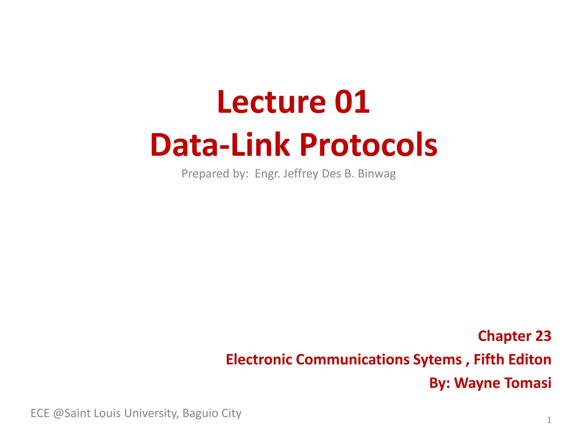Data Link Protocols Lecture Explained | PPT