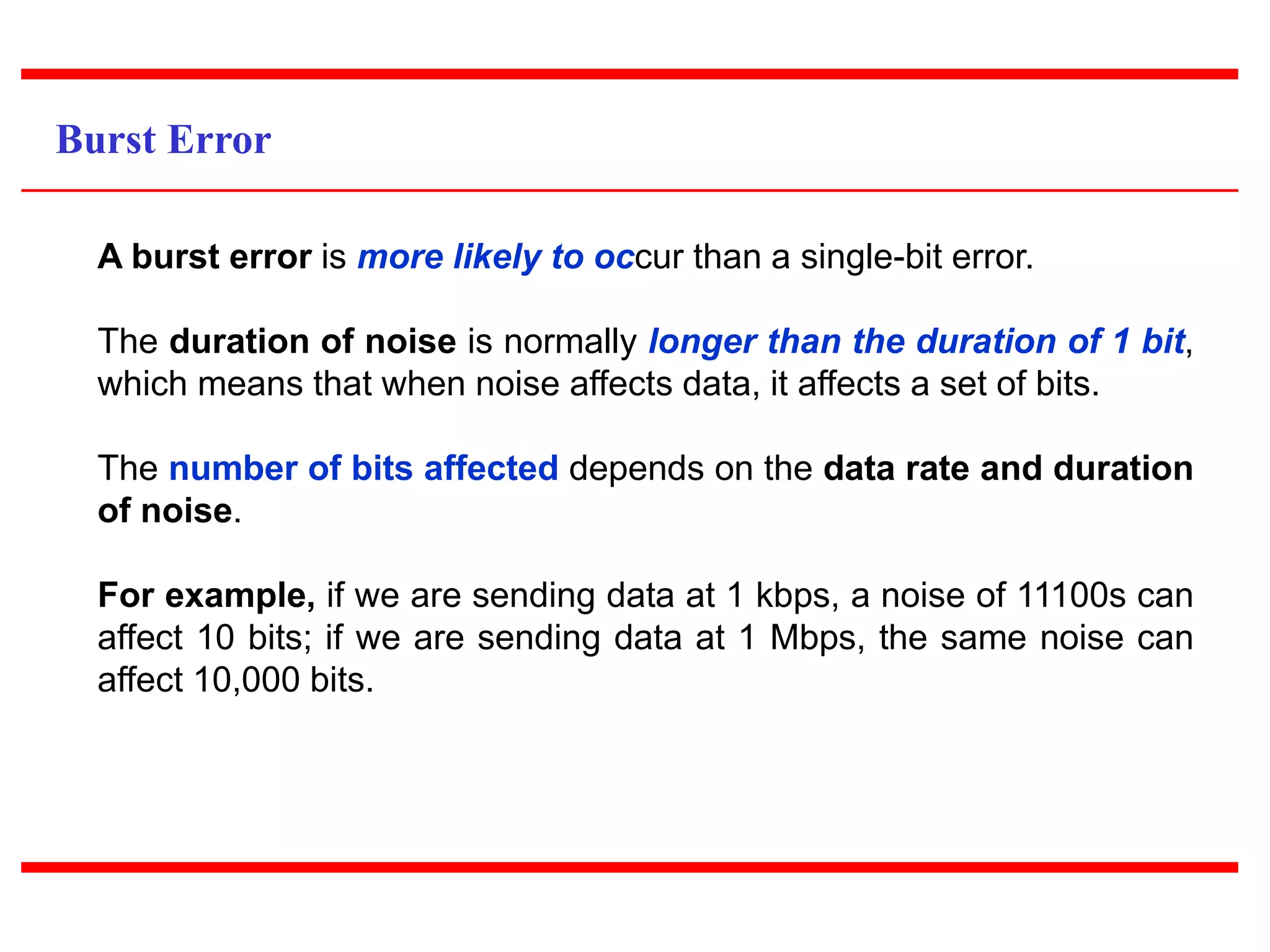 Data Link Layer Error Detection And Control 2 Pptx Computer