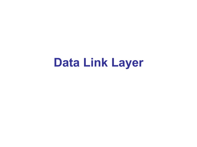 Data Link Layer Error Detection And Control2pptx Computer