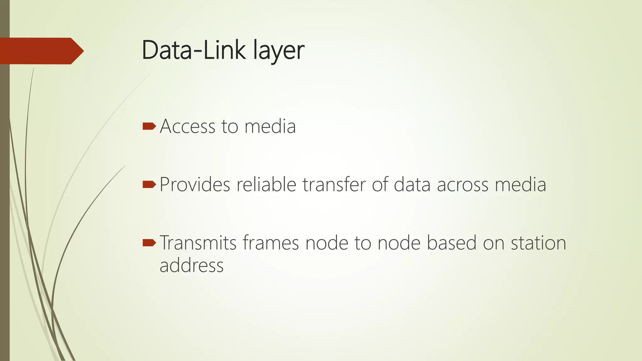 Presentation Data Link Layer And Network Layer Ppt
