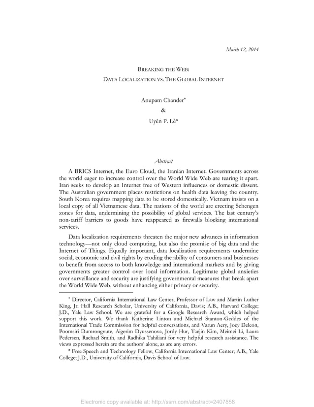 Data localization vs global internet | PDF
