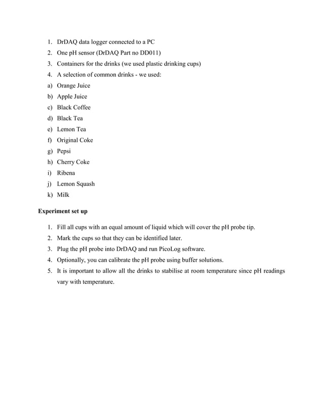 pH Level of Common Drinks | PDF