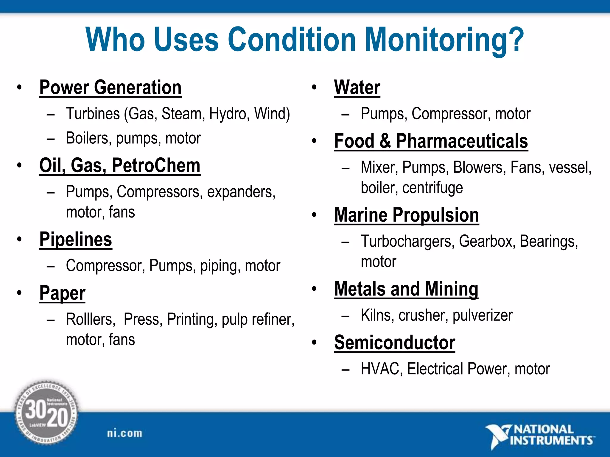 Introduction to National Instrument Data Logging Machine Monitoring and Power Monitoring | PPTX