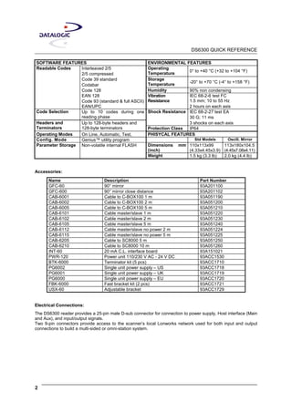 데이타로직 Datalogic DS6300 1D 산업용 고정식 바코드스캐너 레이저스캐너 매뉴얼 | PDF