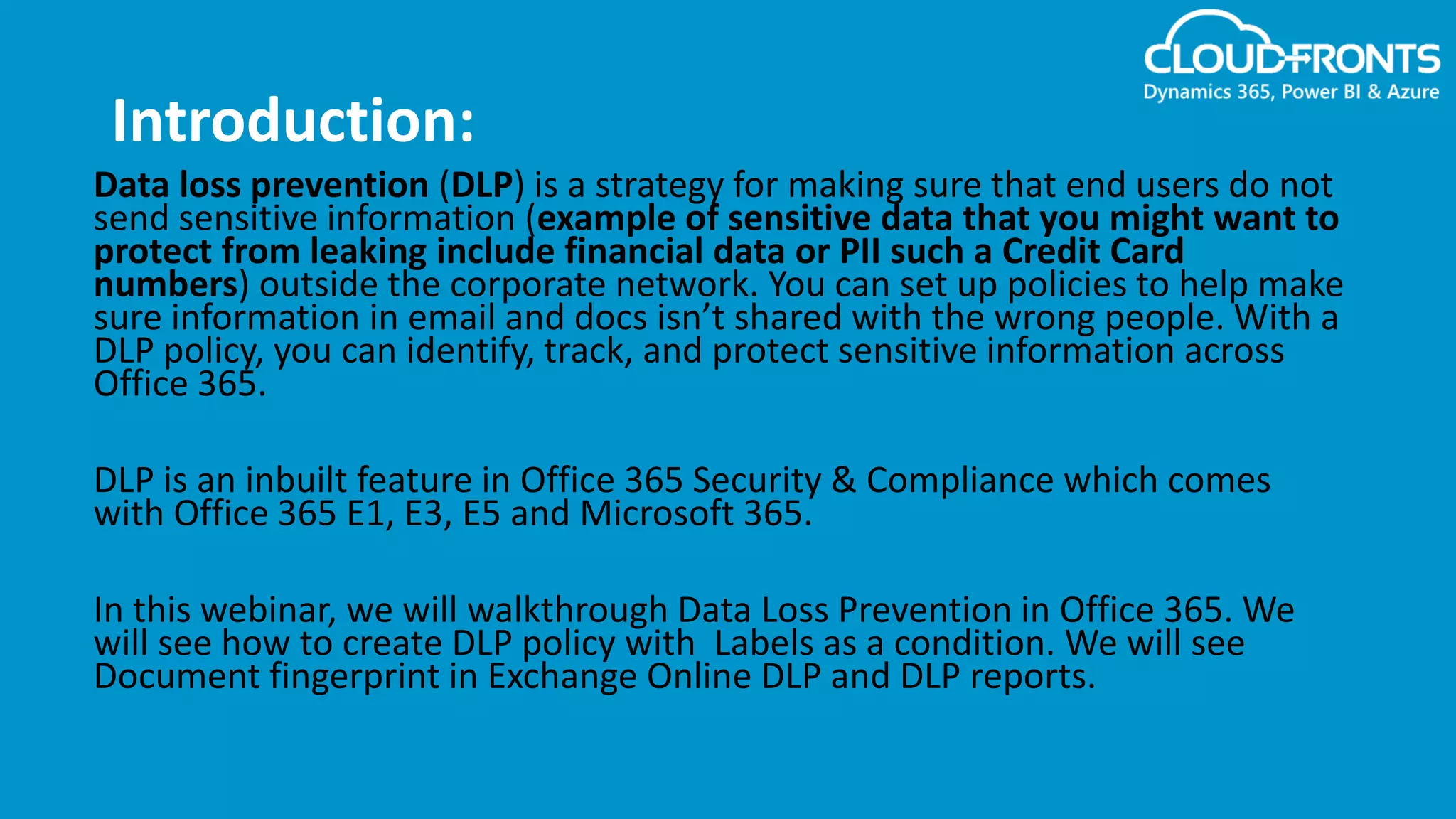 Data Loss Prevention in Office 365 | PPTX