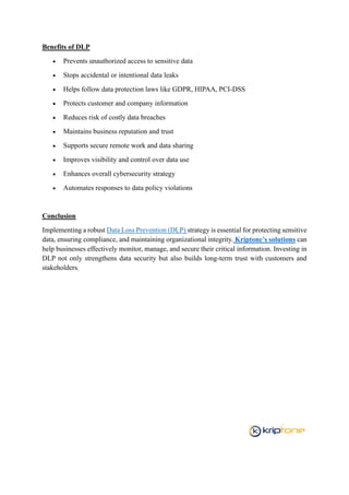 Data Loss Prevention (DLP): Protecting Your Sensitive Data | PDF