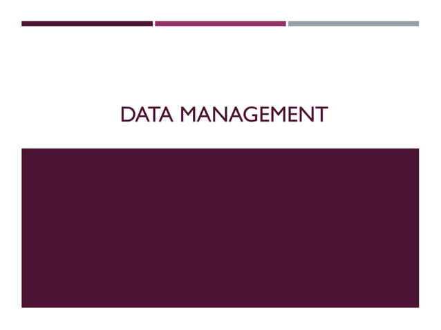 Introduction to Data Management | PPT