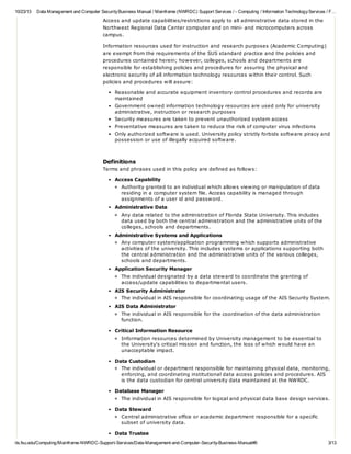 Data management and computer security business manual mainframe (nwrdc) support services ...