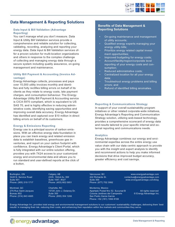 Data Management and Reporting Brochure