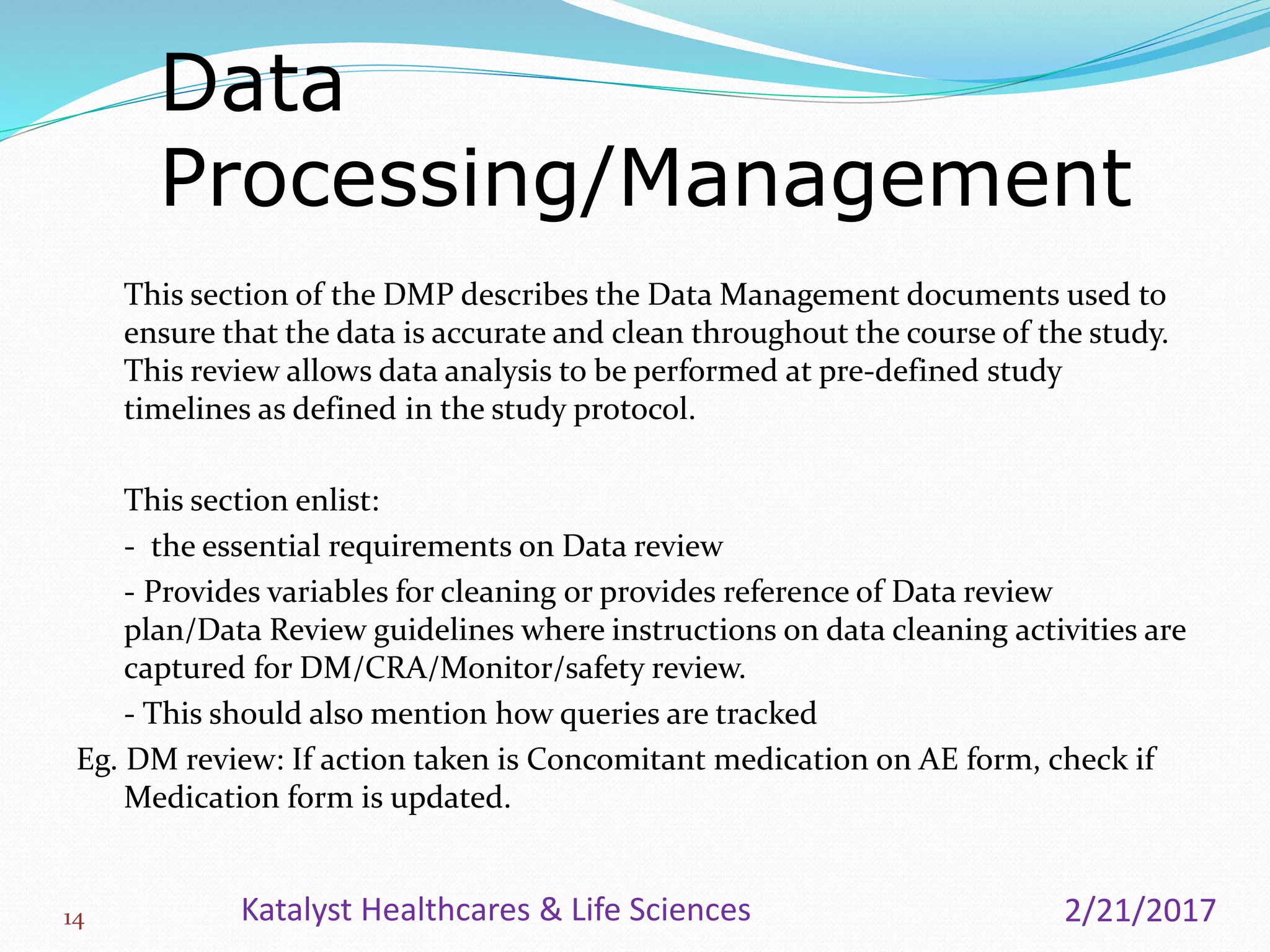 Clinical Data Management Plan_Katalyst HLS | PPTX