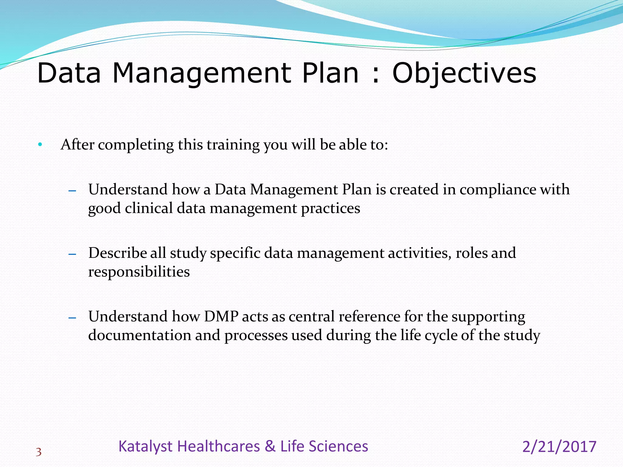 Clinical Data Management Plan_Katalyst HLS | PPTX