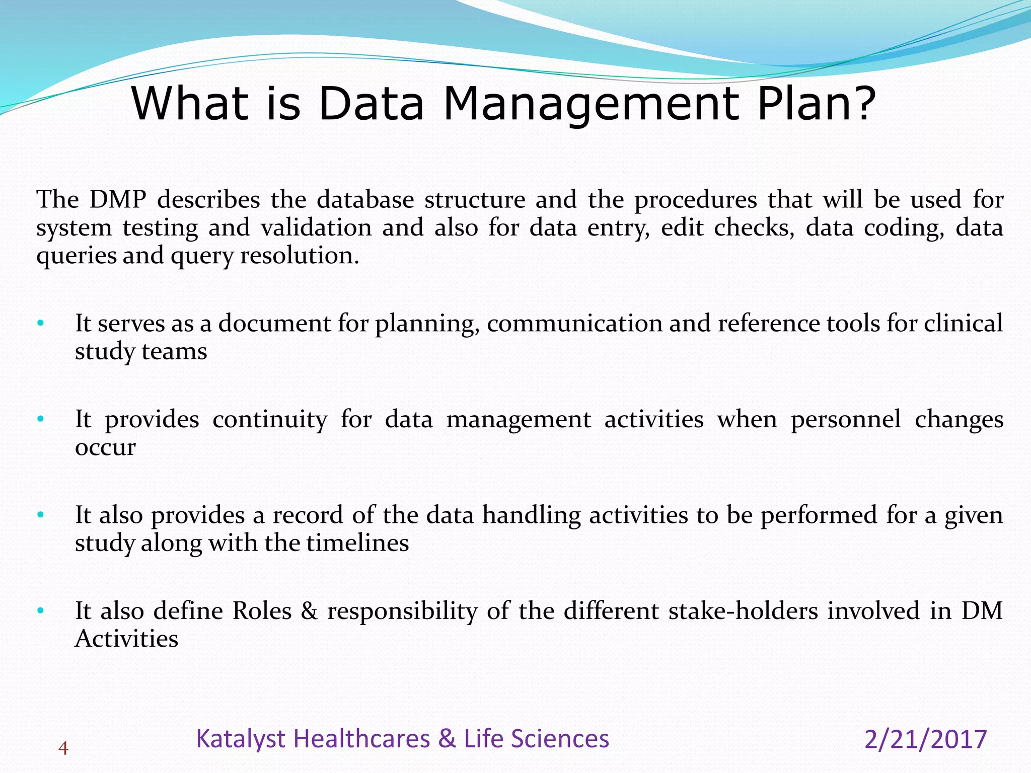 Clinical Data Management Plan_Katalyst HLS | PPTX