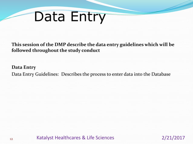 Clinical Data Management Plan_Katalyst HLS | PPTX