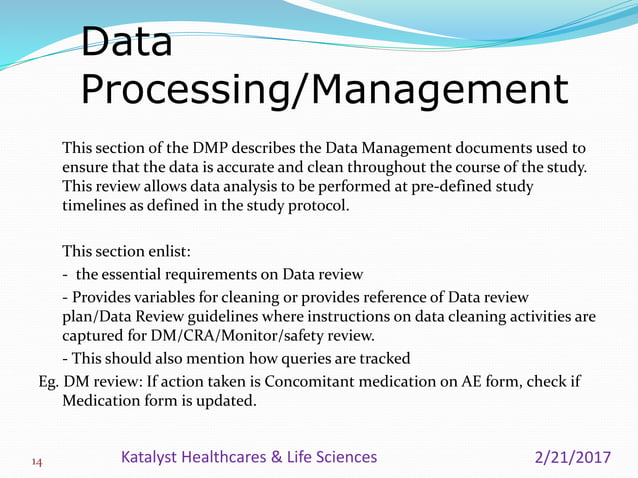 Clinical Data Management Plan_Katalyst HLS | PPTX