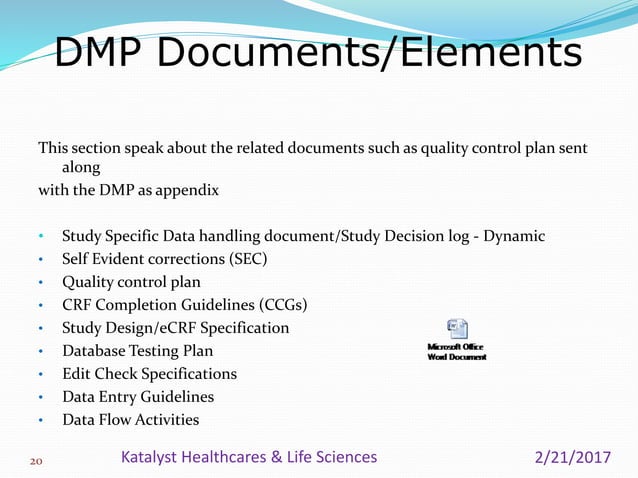 Clinical Data Management Plan_Katalyst HLS | PPTX
