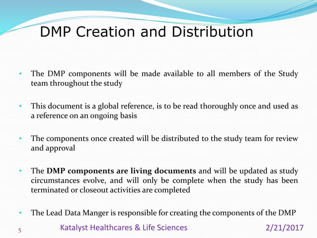 Clinical Data Management Plan_Katalyst HLS | PPTX