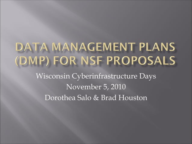 Data management plans | PPT