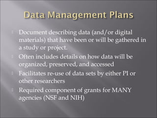 Data management plans | PPT